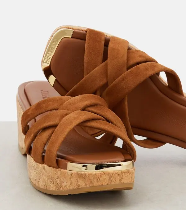 JIMMY CHOO Maribou 50 Suede Sandals