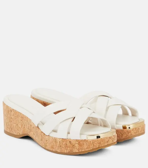 JIMMY CHOO Maribou 50 Leather Sandals - Brown