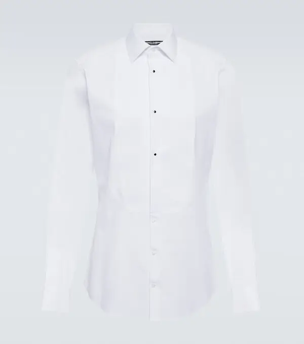 Dolce & Gabbana Tuxedo Cotton Poplin Shirt - White