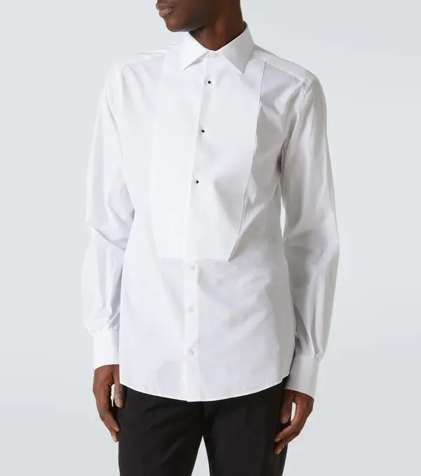 Dolce & Gabbana Tuxedo Cotton Poplin Shirt - White