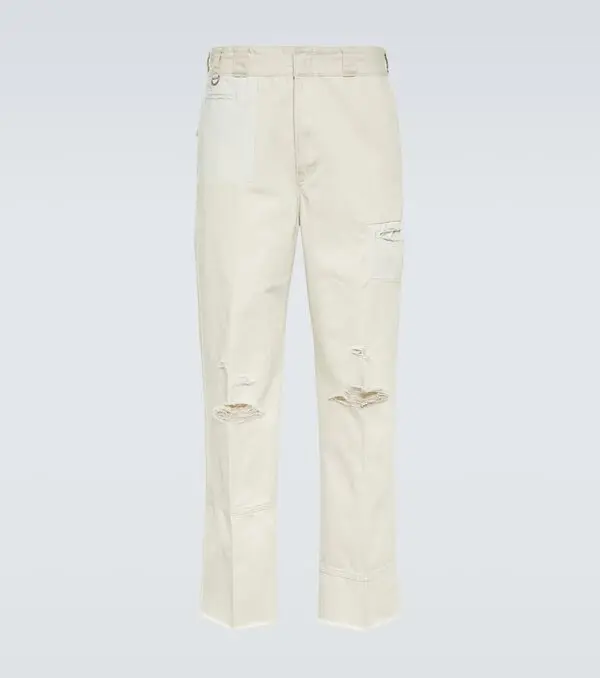 UNDERCOVERISM Distressed Straight-leg Cotton Pants