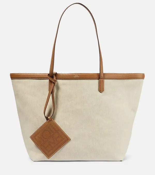 TOTEME Leather-trimmed Canvas Tote Bag