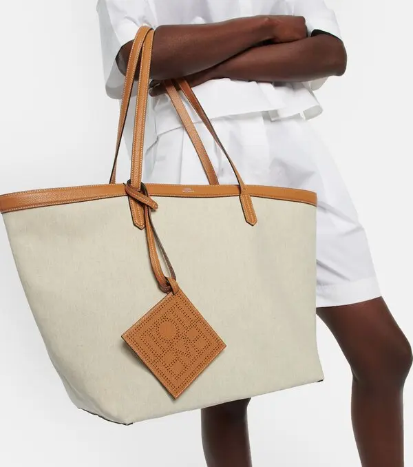 TOTEME Leather-trimmed Canvas Tote Bag