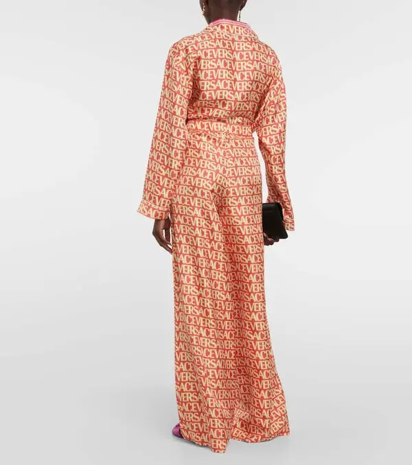 Versace Logo Wide-leg Pants