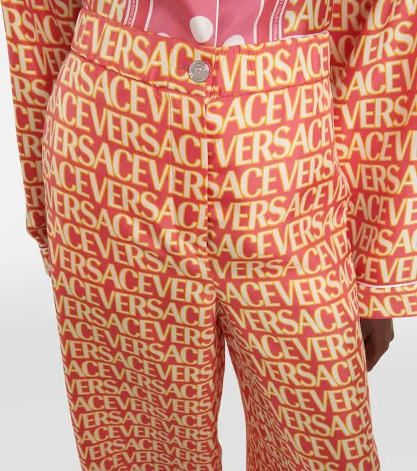 Versace Logo Wide-leg Pants
