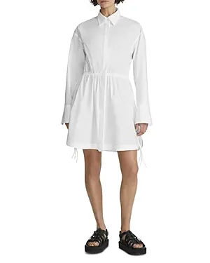 rag and bone white shirt dress Rag & Bone All In One Denim Midi Shirt Dress In White