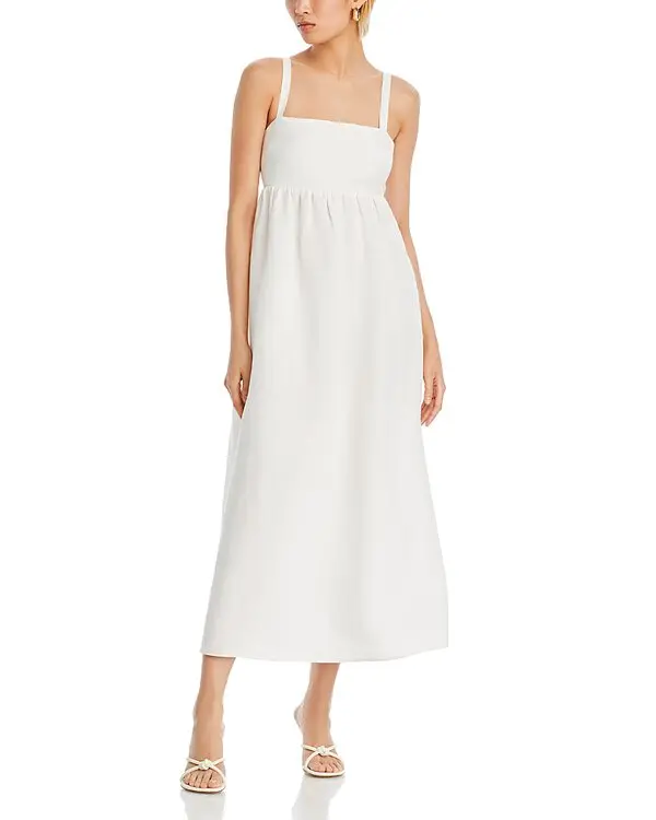 L'Agence Jessamy Empire Waist Midi Dress In Ivory - 75% Off | Editorialist