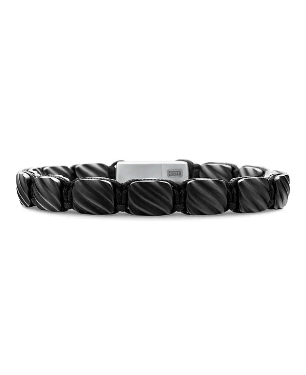 David Yurman Sculpted Cable Woven Tile Bracelet - Black/silver