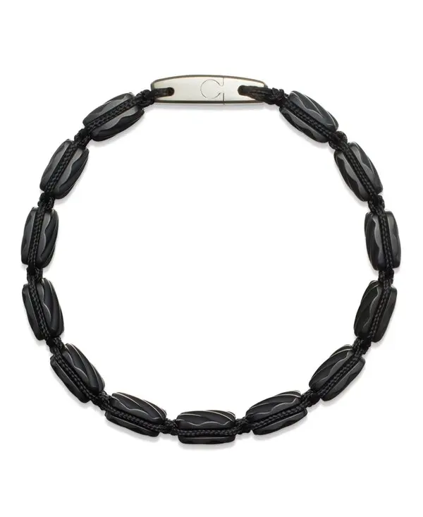 David Yurman Sculpted Cable Woven Tile Bracelet - Black/silver