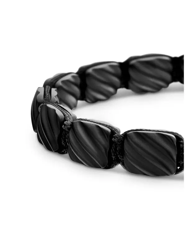 David Yurman Sculpted Cable Woven Tile Bracelet - Black/silver