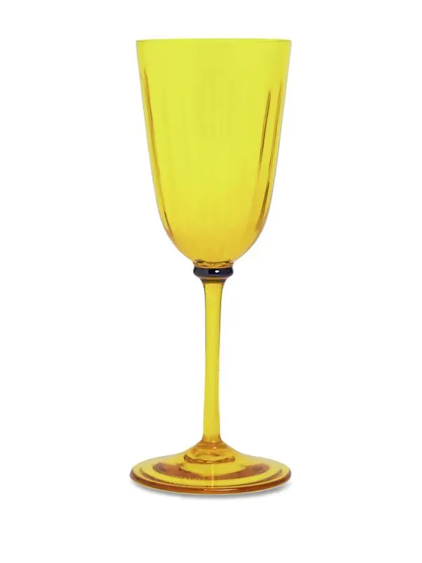 La DoubleJ Rainbow Murano Wine Glasses - Yellow