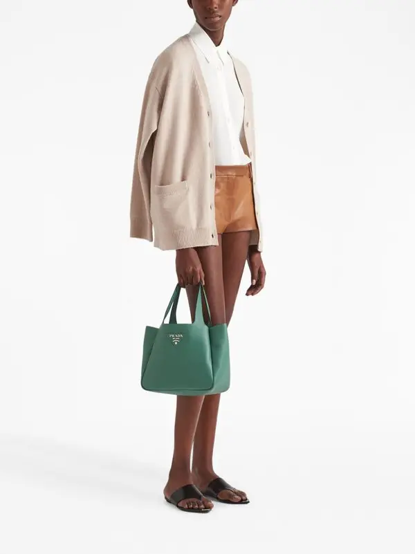Prada Logo-plaque Tote Bag