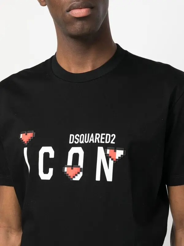 Dsquared2 Icon Logo-Print T-Shirt In Black - 65% Off | Editorialist