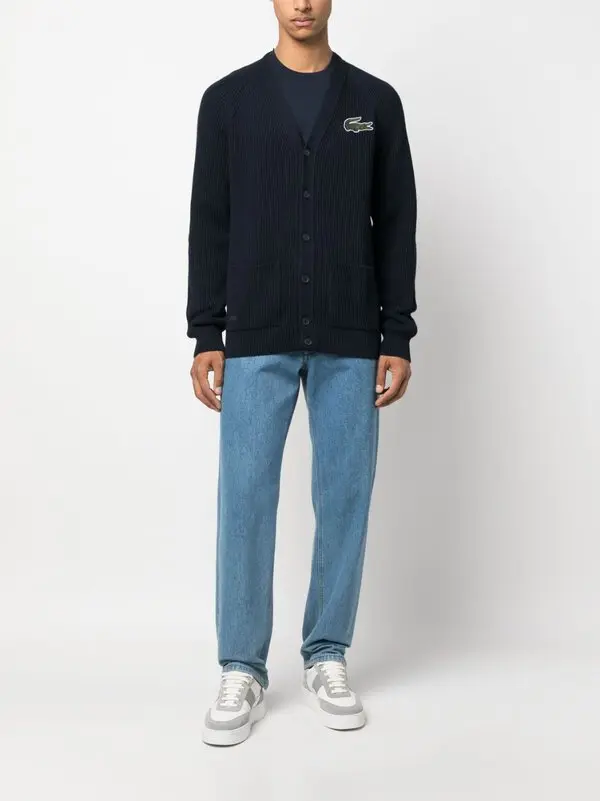 Lacoste Logo-patch Knitted Cardigan
