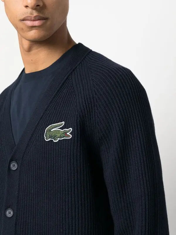 Lacoste Logo-patch Knitted Cardigan