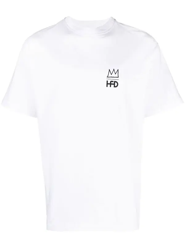 HONEY FUCKING DIJON X Basquiat Logo-print Cotton T-shirt - White