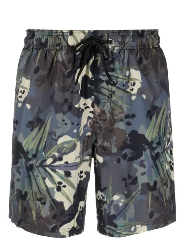 Sundek Graphic-print Swim Shorts - Green