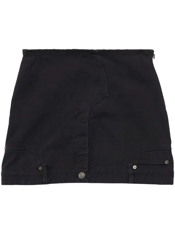 Balenciaga Upside-down Denim Mini Skirt
