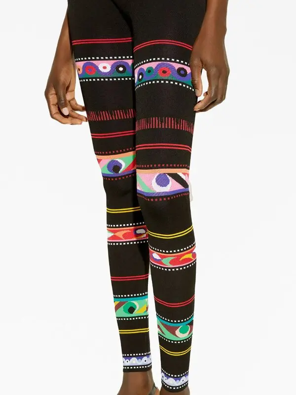 Emilio Pucci Abstract-print Stirrup Leggings - Black
