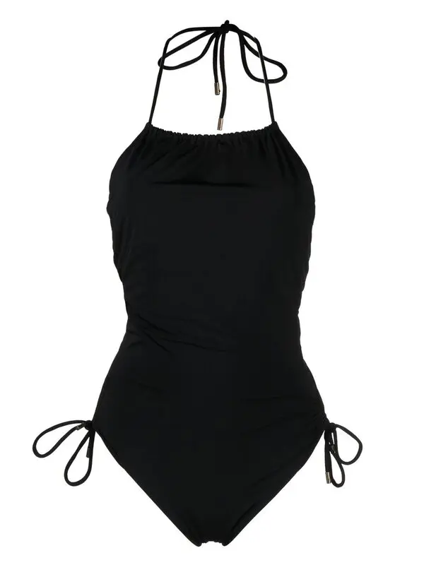 Saint Laurent Lace-up Detail Swimsuit - Black