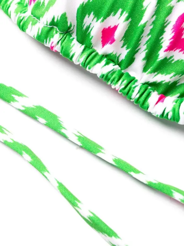 MC2 SAINT BARTH Leah Geometric-print Bikini Top - Green