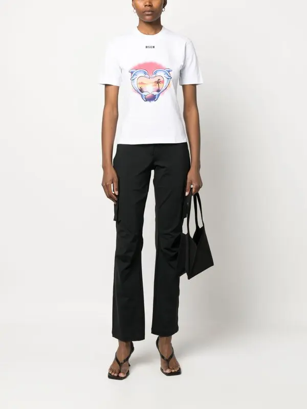 MSGM Graphic Cotton T-shirt