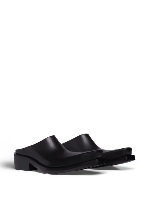 Balenciaga Santiago Leather Mules - Black | Editorialist