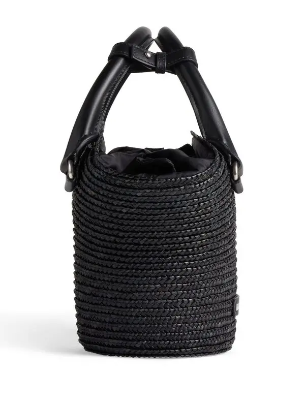 Balenciaga Mini Raffia Tote Bag - Black