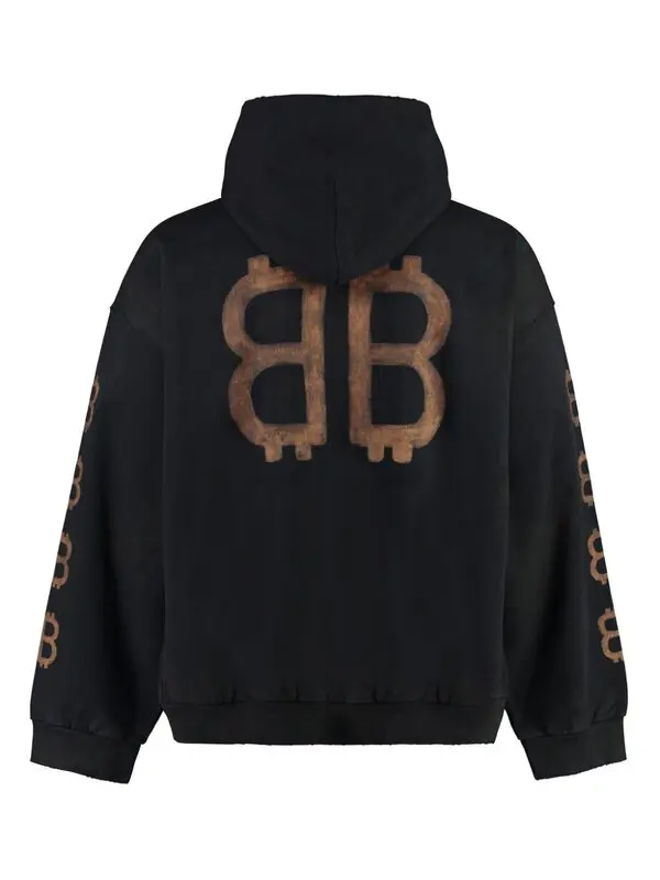 Balenciaga Crypto Distressed Hoodie - Black