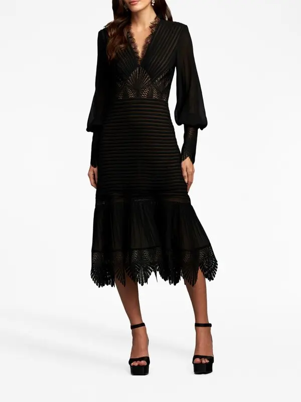 tadashi shoji lace v neck dress Windsor Sleeveless V-Neck Lace Gown