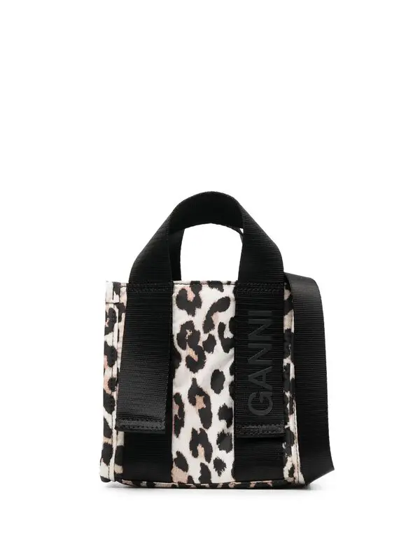 GANNI Leopard-print Tote Bag