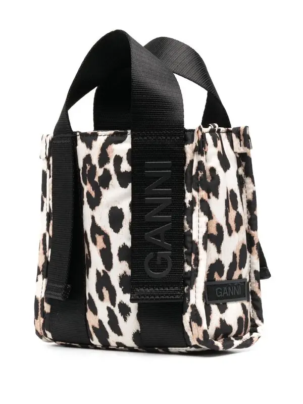 GANNI Leopard-print Tote Bag