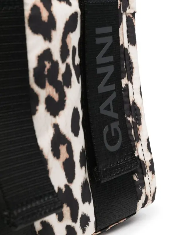 GANNI Leopard-print Tote Bag