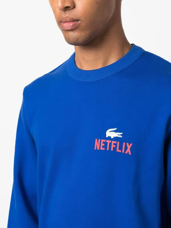 LACOSTE NETFLIX ルーズフィット パーカー US L Men's Lacoste x Netflix Loose Fit Organic Cotton Sweatshirt