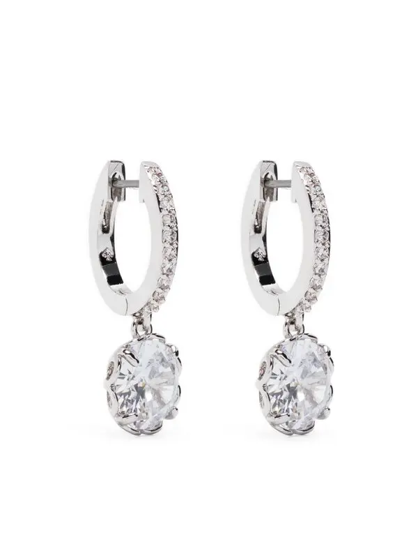 Kate Spade New York Crystal-embellished Hoop Earrings - Silver