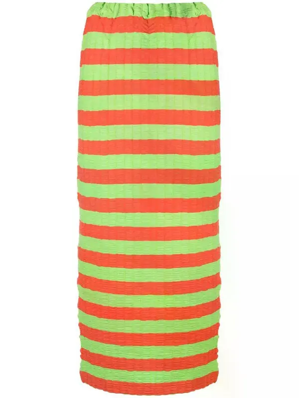 Sunnei Curled Striped Midi Skirt - Green