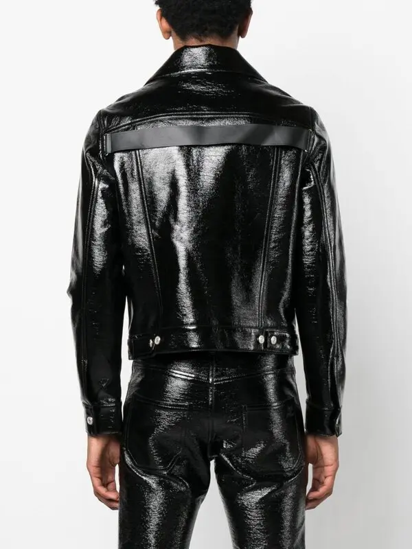 COURREGES High-shine Leather Jacket - Black