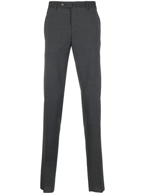 PT TORINO Mid-rise Tapered Trousers - Grey