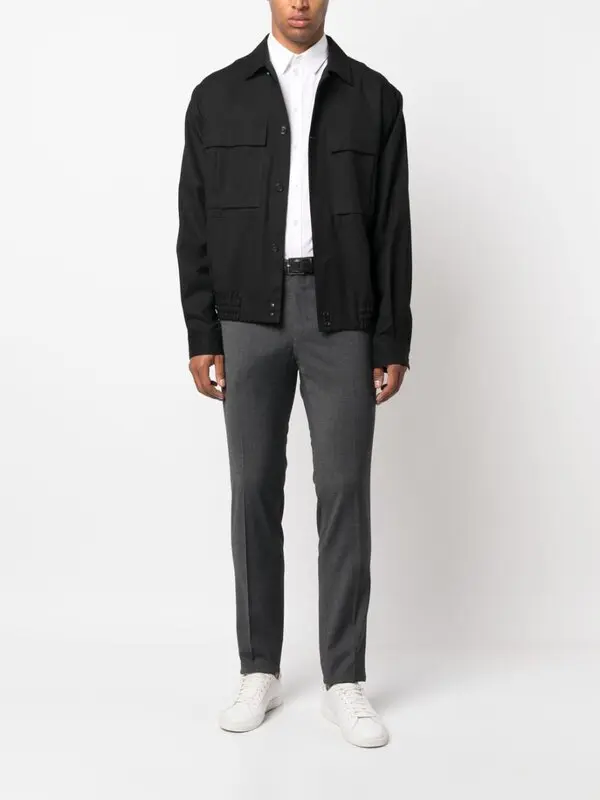 PT TORINO Mid-rise Tapered Trousers - Grey