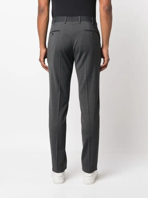 PT TORINO Mid-rise Tapered Trousers - Grey