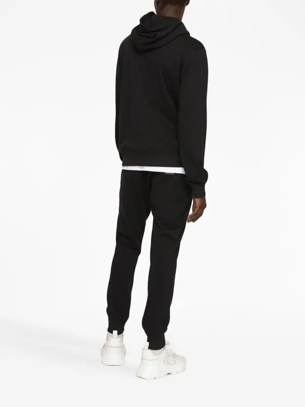 Dolce & Gabbana Logo Plaque Zip-up Hoodie - Blue