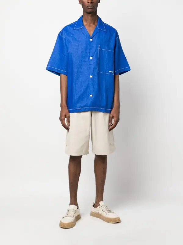 Sunnei Cuban Collar Linen Shirt