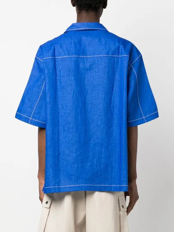 Sunnei Cuban Collar Linen Shirt