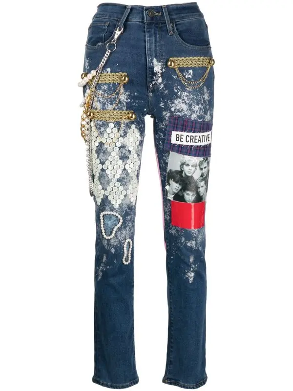 Junya Watanabe Appliqué-detail Slim-cut Jeans