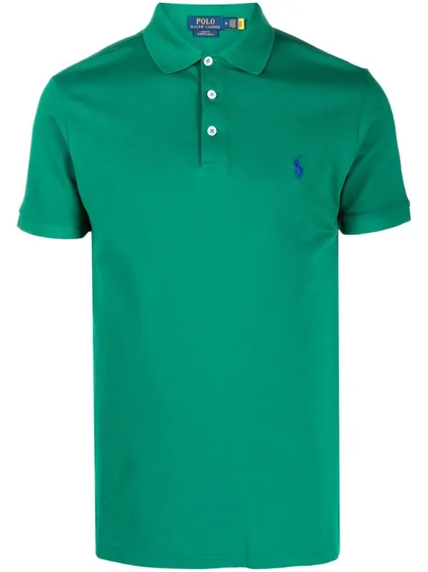 Polo Ralph Lauren Stretch Cotton Polo Shirt With Pony Motif - Green