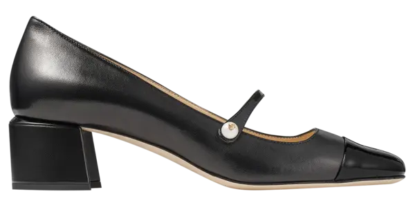JIMMY CHOO Elisa 45 Nappa And Patent Leather Pumps - Black