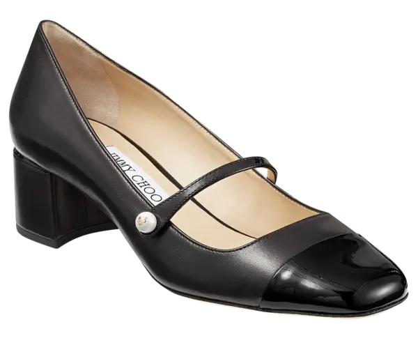 JIMMY CHOO Elisa 45 Nappa And Patent Leather Pumps - Black