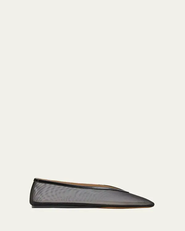 Le Monde Beryl Luna Mesh Ballerina Flats - Black