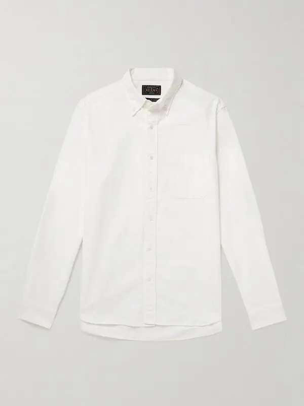 BEAMS Button-down Collar Cotton Oxford Shirt - Neutrals