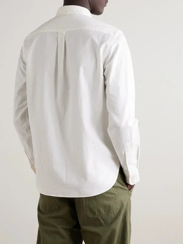 BEAMS Button-down Collar Cotton Oxford Shirt - Neutrals